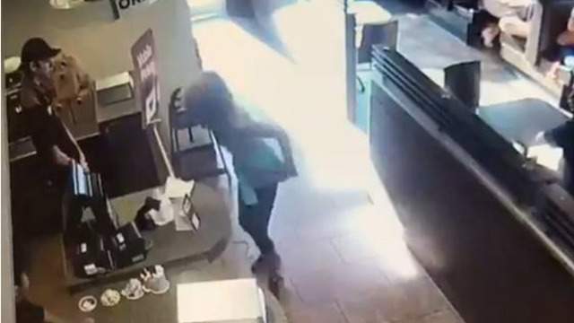 Video shows woman defecate on restaurant floor, throw feces at employee